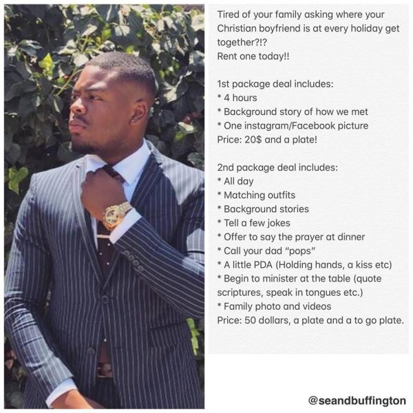 Aspiring Actor Sean Buffington Offers 'Christian Boyfriend' Services ...